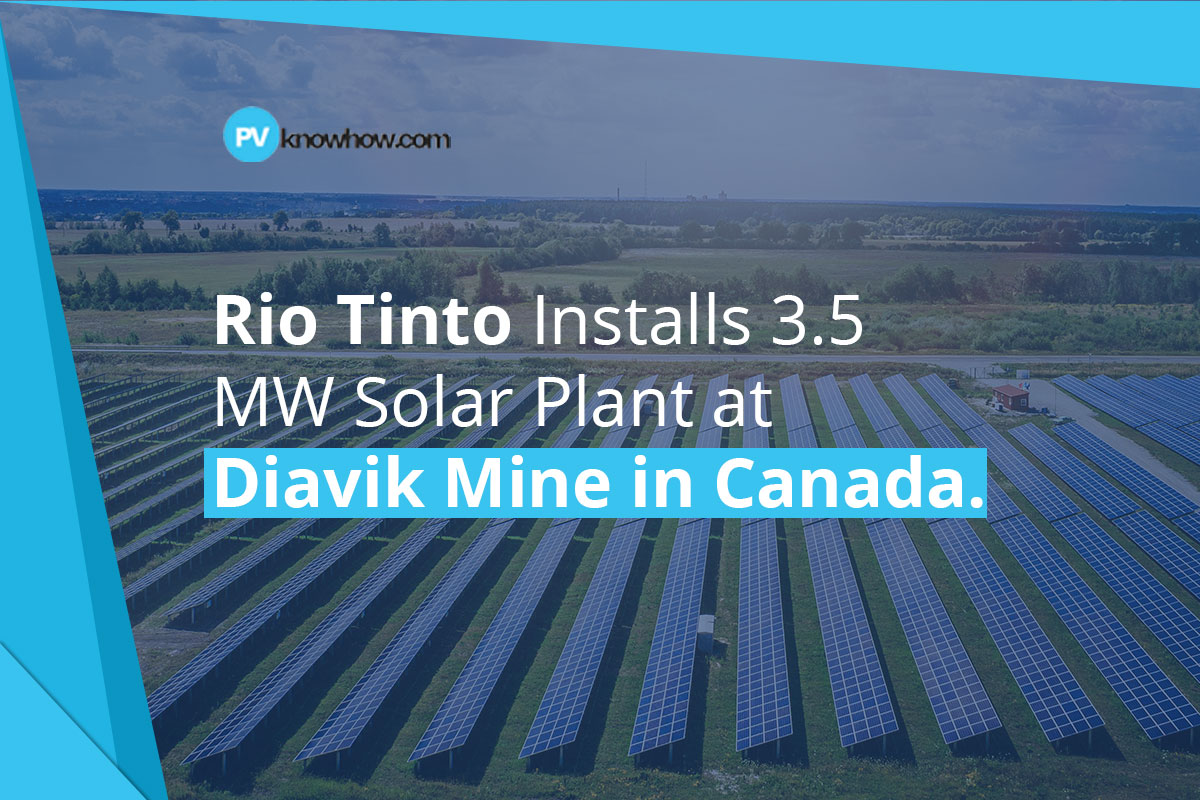 Diavik Mine Launches Canada's Largest Off-Grid Solar Plant