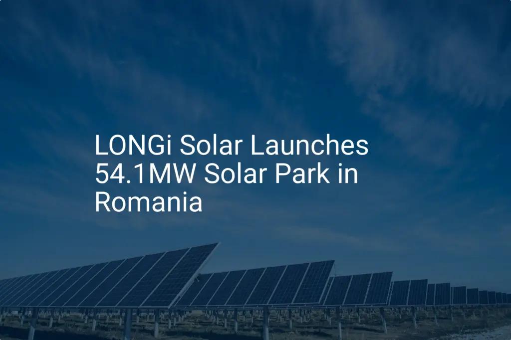 LONGi Solar Romania Launches 54.1 MW Solar Park: A Stunning Achievement ...